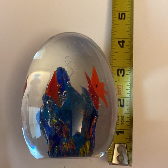 Art | Art Glass Paperweight Aquarium Tropical Fish Coral Reef Shelf ...